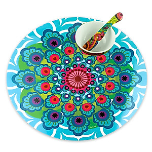 French Bull Lazy Susan Round Rotating Melamine Kitchen Pantry Cabinet Tableware Organizer-Platter, Turntable, Serving, 15-inch, Raj