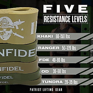 Iron InfideI Pull Up Assistance Bands for Working Out - Resistance Bands Set for Men, Exercise, Workout, Fitness, Strength, Weightlifting, Training, Powerlifting, Stretch, Crossfit WOD (5 Band Set)