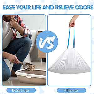 Cat litter Box Liners 100 Count Waste Drawer Liners Compatible with Litter-Robot 3/4 Thick Waste Drawer Liners Bags 9-11 Gallons(Cute)