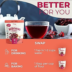 16oz bag - Hibiscus Flowers | Loose Tea (200+ Cups) | Cut & Sifted | 16oz/454g/ 1 lbs. Resealable Bag | 100% Raw From West Africa | by Iya Foods