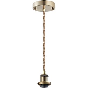 GNOLAK Industrial Mini Pendant Light Kit, E26 Socket Pendant Hanging Light, Hemp Rope Vintage Hanging Pendant Light Cord, Adjustable Pendant Light Ceiling Mount Kitchen Island Farmhouse