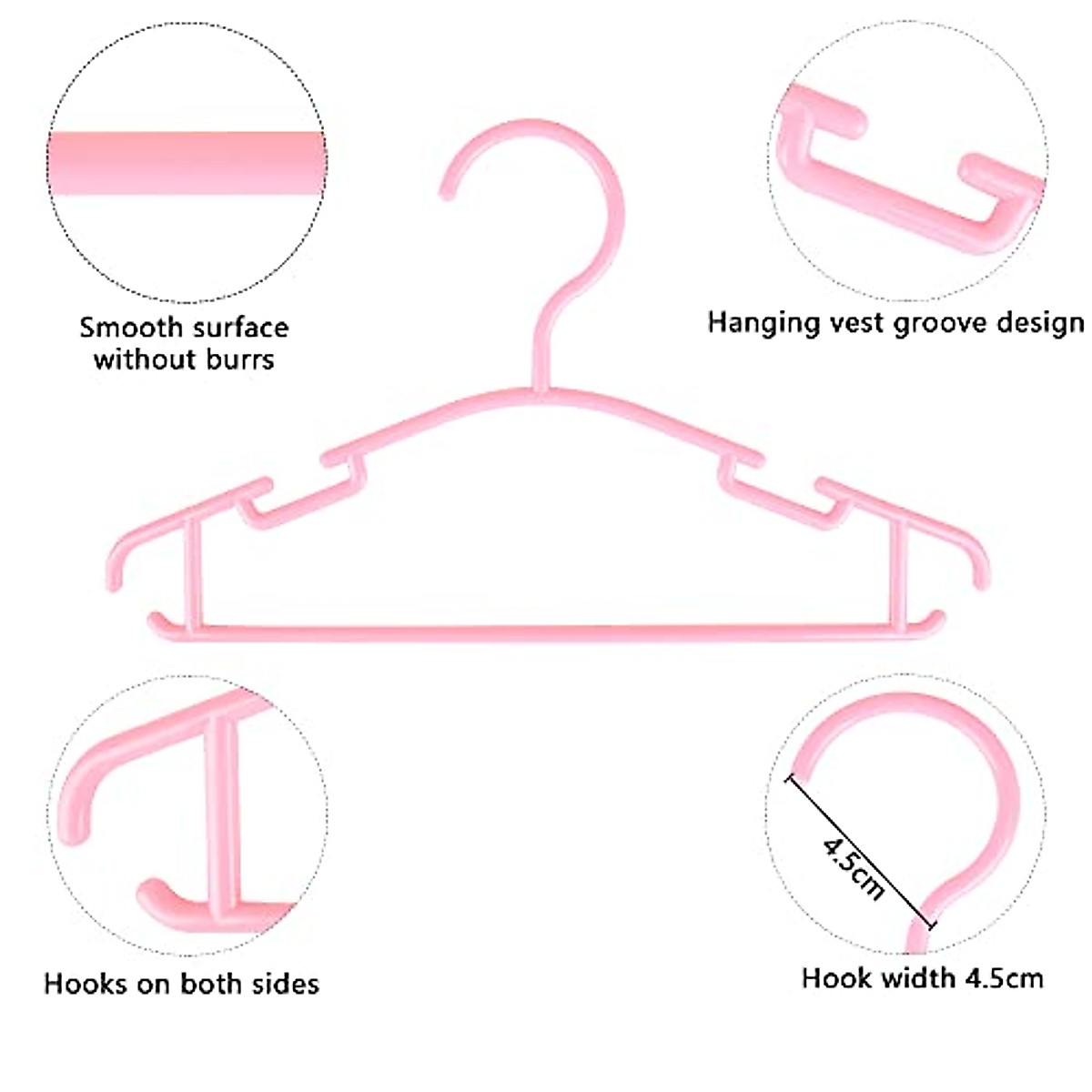 GoodtoU Kids Hangers Clothing Kids Plastic Hangers Bulk 60 Pack Toddler Clothes Hangers Infant Toddler Hangers for Closet