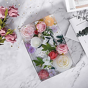 ISSEVE Large Resin Molds, Rectangle Silicone Molds for Resin Casting, Epoxy Resin Molds for Flower Preservation, DIY Personalized Resin Crafts with Bouquet, Home Decor, Wedding Gift