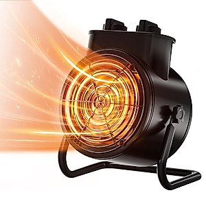 VCJ Portable Space Heater, 1500W/750W Electric Room Heater with Thermostat, PTC Fast Heating Ceramic, Mini Heater with 3 Modes for Patio, Greenhouse, Garage and Indoor Use (Black-Knob)