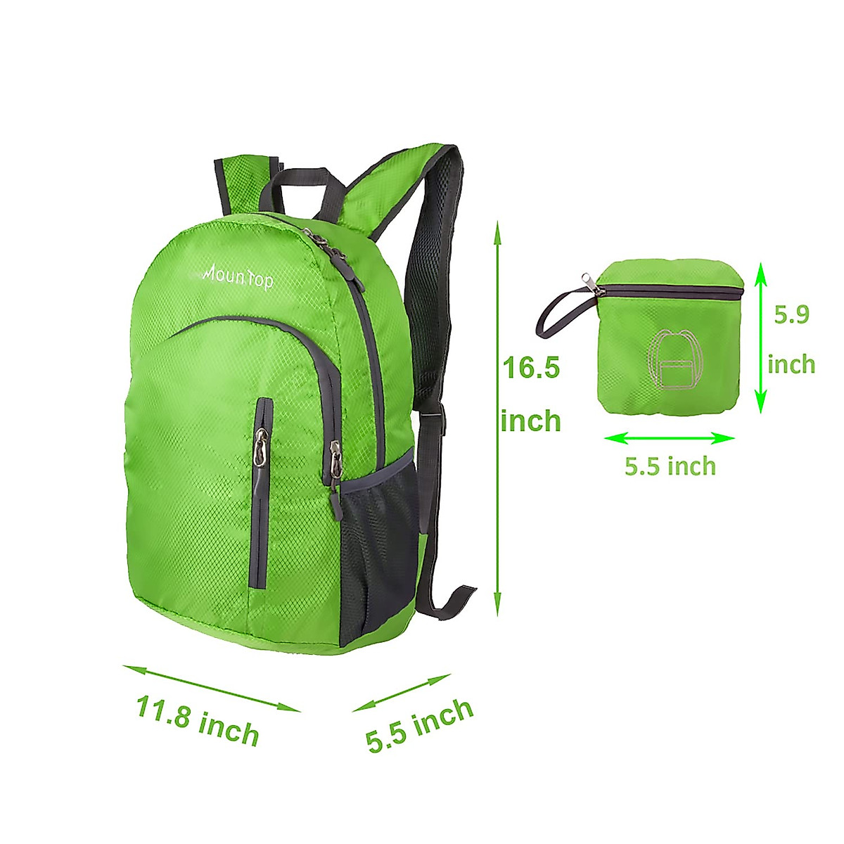 MounTop Outdoor Lightweight Foldable Water Resistant Backpack for Travel Hiking Riding