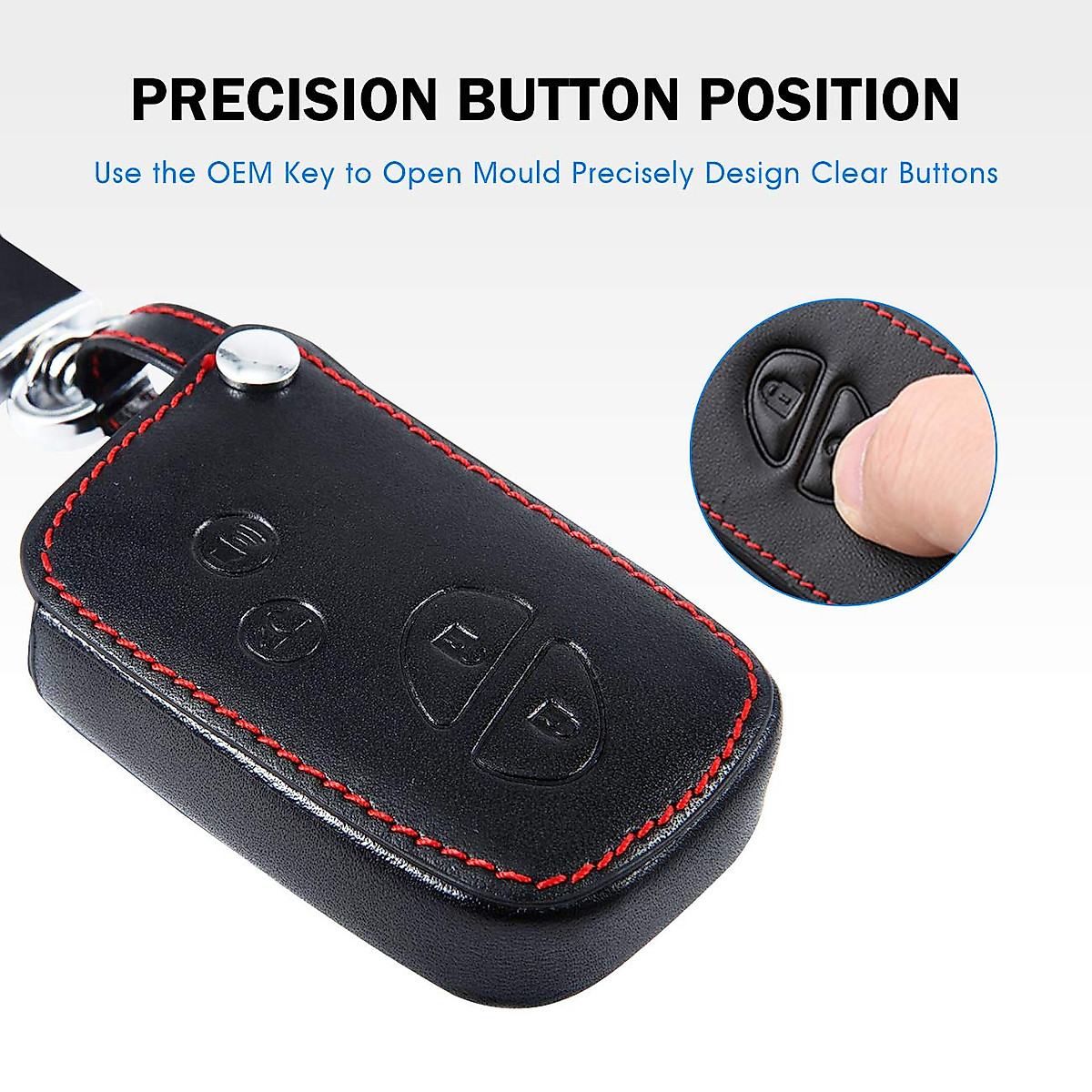 Partol Key Fob Case for Lexus Leather Keyless Entry Remote Control Key Fob Cover Case Replacement Fit Lexus ES300 ES330 ES350 RX350 RX300 IS300 IS250 GX470 GX460 lS460 GS300 GS400 GS350 NX GX