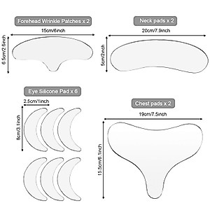 12 Pieces Reusable Silicone Chest Pads Patch Silicone Neck Forehead Cleavage Eye Pad Set for Women Girls