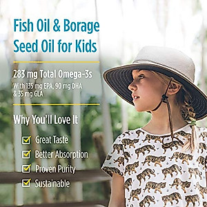 Nordic Naturals Complete Omega Jr, Lemon - 180 Mini Soft Gels - 283 mg Total Omega-3s & 35 mg GLA - Healthy Cognition, Nervous System Function - Non-GMO - 90 Servings