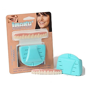 Imako Cosmetic Teeth 2 Pack. (Large, Natural) Uppers Only- Arrives Flat. Fit at Home Do it Yourself Smile Makeover!