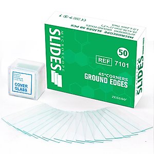 ZEEGOO Microscope Slides, Ultra-Clear Blank Microscope Slides and Covers - 50 Slides, 100 Coverslips, Optical Glass Slides for Microscope, Microscope Accessories for Experiments and Analyses