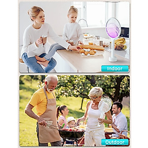 YISSVIC Electric Fly Swatter 4000V Bug Zapper Racket Dual Modes Mosquito Killer with Purple Mosquito Light Rechargeable for Indoor and Outdoor Home Office Backyard Patio Camping (1 Pack)