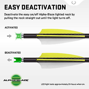 TenPoint Alpha-Blaze Lighted Crossbow Nock, Green - Pack of 3 - Fits All Wicked Ridge Arrows with HP Aluminum Bushing