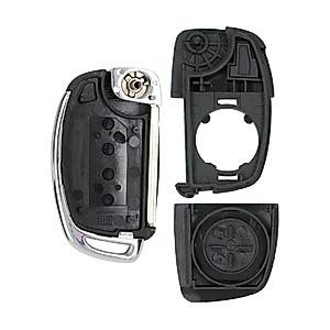 SEGADEN Replacement Key Shell Compatible with Hyundai Santa Fe ix45 4 Button Keyless Entry Remote Flip Key Case Fob PG180D