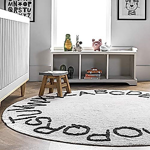 nuLOOM Kids Washable Round Alp Area Rug, 6' Round, Ivory
