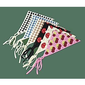 Solyinne Women's Crochet Head Kerchief Knitted Hair Scarf Headwrap for Women Girls Floral Fruits Headband