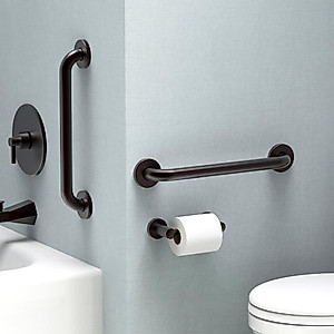 AmeriLuck Dual Pack 1-1/4 x16 inches Stainless Steel Bath Safety Grab Bar, ADA Compliant 500lbs Weight Support, Oil Rubbed Bronze