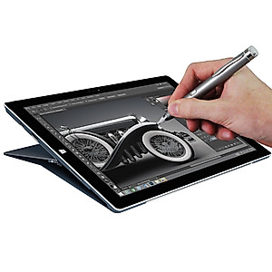 Navitech Grey Fine Point Digital Active Stylus Pen Compatible with Toshiba Satellite Radius 11 / Toshiba Satellite Radius 12 / Toshiba Satellite Radius 15