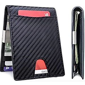 MONTABLEU Milano Handcrafted Mens Slim Bifold Wallet with Money Clip, Executive Black