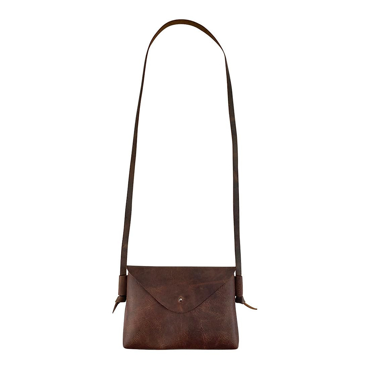 Hide & Drink, Horizontal Shoulder Bag Handmade from Full Grain Leather - Bourbon Brown