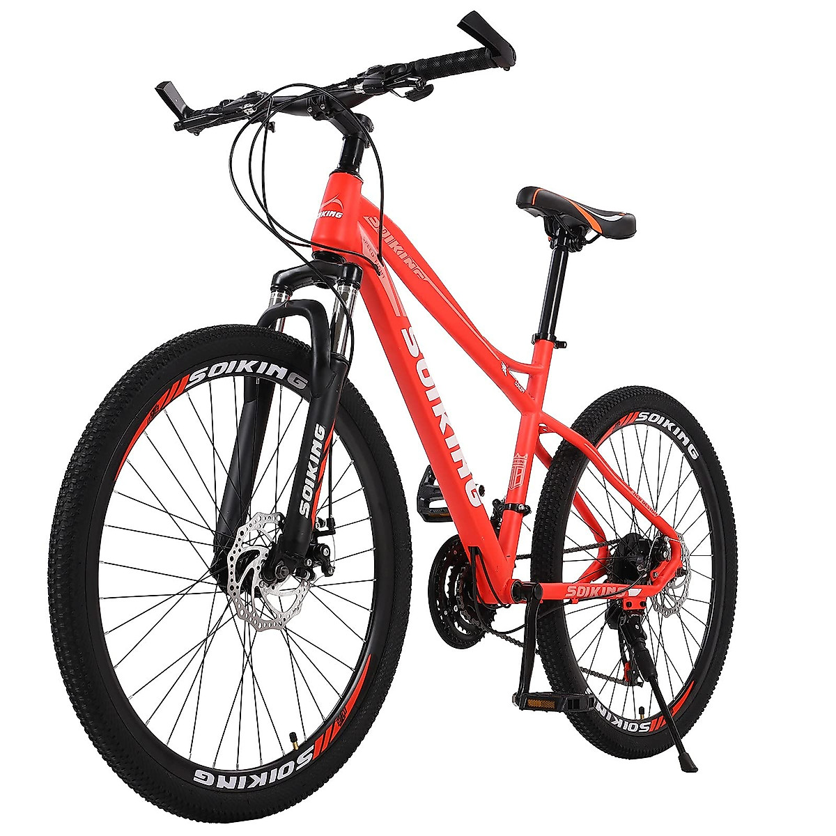 26'' Mountain Bike, 21 Speed Outdoor Snow Beach Bike, Full Suspension Adult Hybrid MTB Racing Bikes for Women Men, Comfort Complete Cruiser Bicycle, Lightweight City Commuter Road Cycling (M)