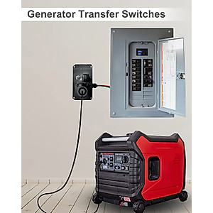Waterproof Generator Transfer Switch NEMA 5-15P, 15 Amp 120V Transfer Switch for Generators Indoor and Outdoor, with Circuit Breaker