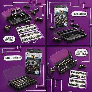 SmartGames IQ Circuit Portable Travel Game with 120 Challenges for Ages 8-Adult