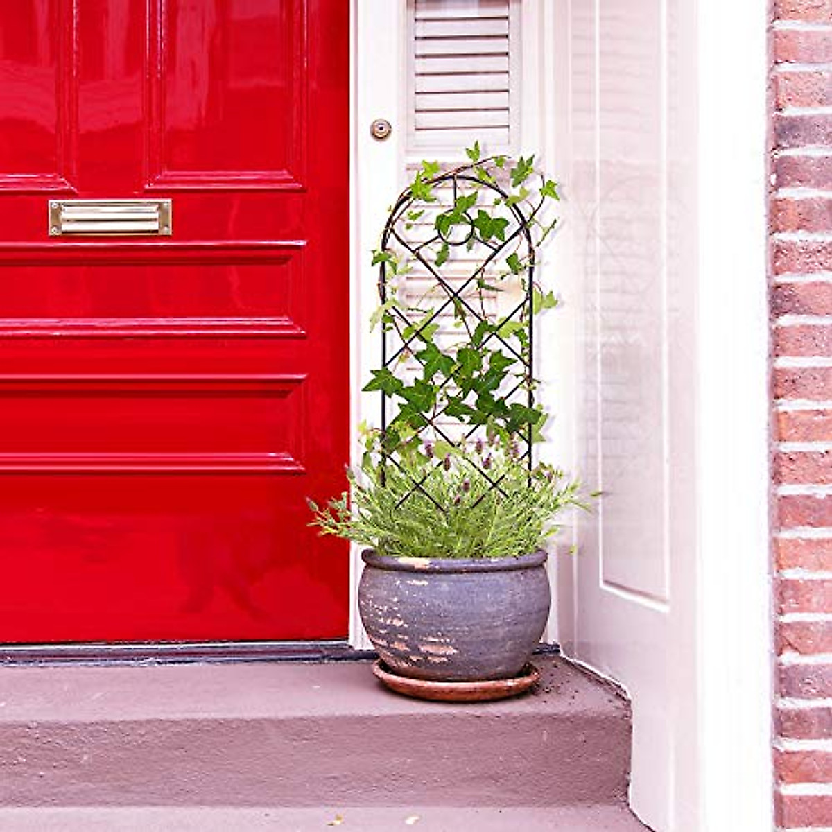 3 Pcs Garden Trellis for Climbing Plants Indoor, 23" x 7.7" Rust Proof Metal Support Wire with Decorative Lattice Grid Panels for Garden Indoor Potted Climbing Stems Stalks Vines