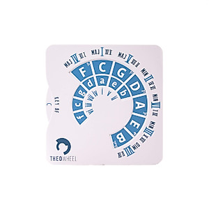 Theo Wheel - Music Theory Made Simple (Blue - Blues) - Circle of Fifths Educational Tool, Learn Major & Minor Chords for Guitar, Made In The USA - Version 2