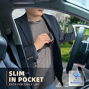 BULLIANT Money Clip Wallet,Mens Gift Slim Wallet Credit Card Holder Airtag&Standard Use 9Cards-Metal Case in Magnetic Flip Shell