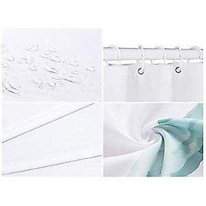 Minyose Lovely Bathing Teal Hexagons Shower Curtain Waterproof Bathroom Curtain Bathroom Shower Accessories Decor Bath Curtain 71X71 Inch