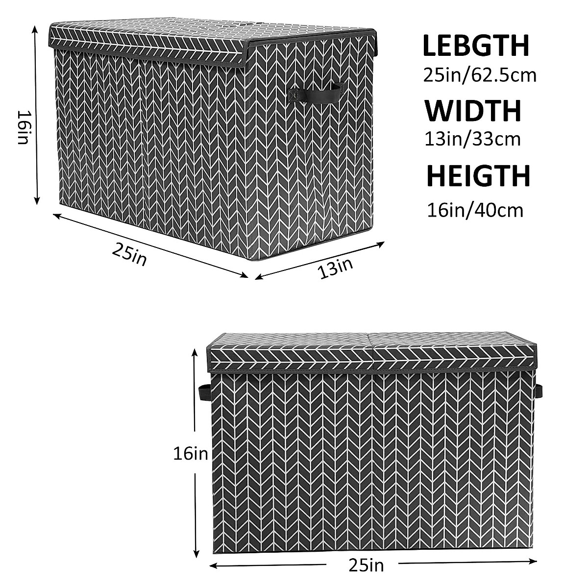 Mayniu Large Toy Box Chest Storage Bins with Lid, Toys Organizers Storage Boxes Basket with Sturdy Handles for Boys, Girls, Nursery, Playroom, Closet, Bedroom