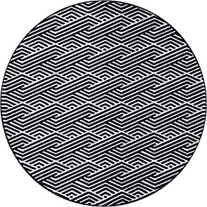 Unique Loom Sabrina Soto Outdoor Collection Modern, Vibrant, Carved Area Rug, 8 ft x 8 ft, Black/Ivory