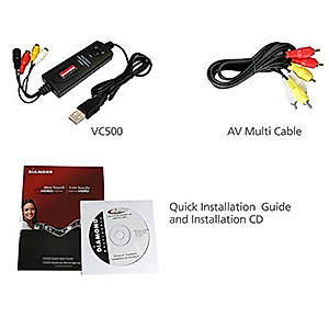 Diamond Multimedia VC500 One Touch VHS to Digital File, DVD Converter with Easy to use Software, Convert, Edit and Save For Win7,8,10,11