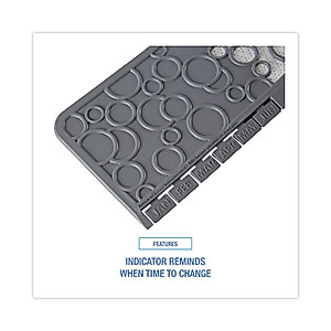 Boardwalk BWKCMGW 22 in. x 22 in. Commode Rubber Mat 2.0 - Gray/White (6/Carton)