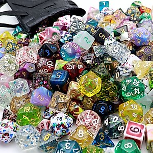 Haxtec Mystery DND Dice Set with Wood Dice Case Dual-Purpose Wooden Dice Box with Foam Insert DND Gifts D&D RPG Dice Set with Box