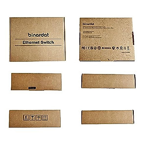 Binardat 5 Port PoE Din Rail Industrial Ethernet Switch, 4 PoE IEEE802.3af/at, 1 Uplink, 10/100Mbps, Fanless Wall Mount, with One 60W PoE Power Supply