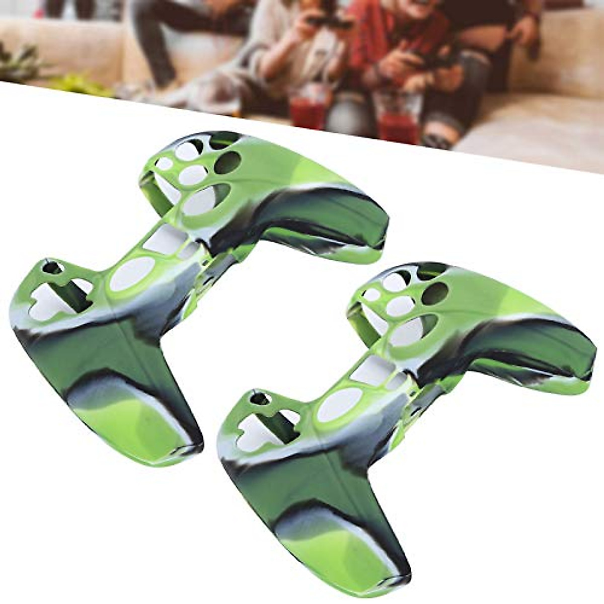 Gamepad Protective Cover Comfortable Anti Extrusion Dust Proof Sweat Proof Game Controller Skin ,for Gamepad(Camouflage green)