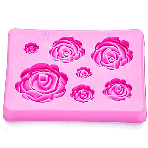 2PCS Rose Flowers silicone molds Cake Chocolate Mold wedding Cake Decorating Tools Fondant Sugarcraft Cake Molds