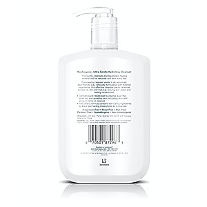 Neutrogena Ultra Gentle Hydrating Daily Facial Cleanser for Sensitive Skin, Oil-Free, Soap-Free, Hypoallergenic & Non-Comedogenic Creamy Face Wash,12 fl. oz (Pack of 6)