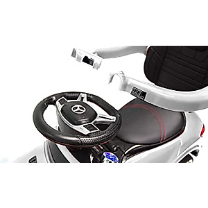 Best Ride On Cars 4 in 1 Mercedes Battery Powered Push Car, White, Large