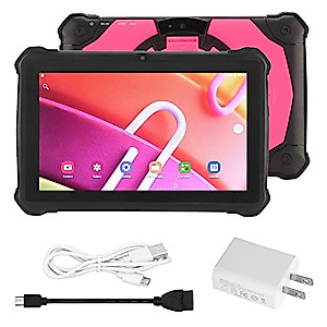 Zopsc 7in Kids Tablet for Android10 2.4G 5G WiFi IPS Smart Tablet GPS Support 500W 800W 4GB 32GB MT6592 Octa Core 5000mAh 1960 1080. (Pink)