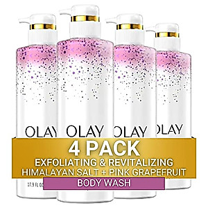 Olay Exfoliating & Revitalizing Body Wash With Himalayan Salt Pink Grapefruit and Vitamin B3 20 Fl Ounce 4 count