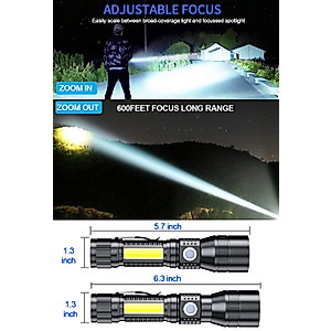 Black Light UV Flashlight Rechargeable, 3in1 Super Bright Tactical Flashlights LED UV Black Light &Redlight, 2000Lumen 7Modes, Zoomable, Waterproof Pocket Flashlight for Pet Stains Detection,Camping