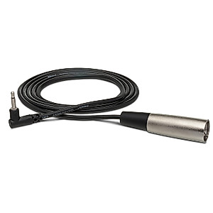 Hosa XVM-305M Camcorder Microphone Cable, Right-angle 3.5 mm TS to XLR3M, 5 ft
