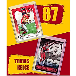 Travis Kelce Football Cards (5) Assorted Bundle - Kansas City Chiefs Trading Card Gift Set