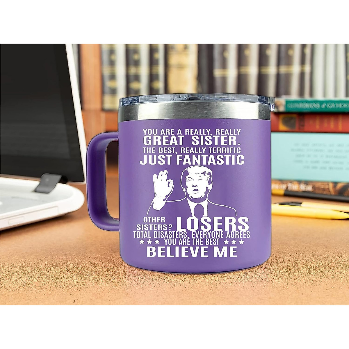 Angie's Box 14Oz Cup - Funny Sister Gifts from sisters - Gifts for Sister - Fun Sister Gifts from Brother - Sister Birthday Gift for Her - Fun Sister Tumbler for Her