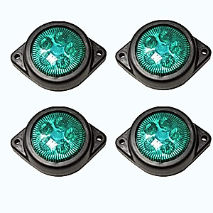 LED outline marker lights trailer fot truck24V Clearance Lamp for Truck Trailers chicken lights for semi trucks freightliner cargo Marker lights Universal Fit, Color Green, Pack of 4