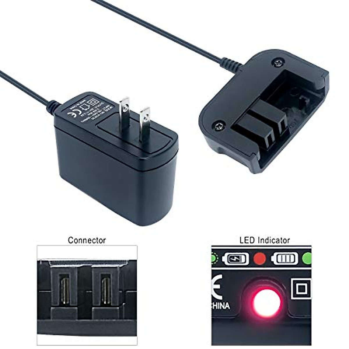 Elefly 9.6V-18V Replacement for Black & Decker Battery Charger 90556254-01, Compatible with Black and Decker 18V 14.4V 12V 9.6V NiCad & NiMh Battery HPB18 HPB18-OPE HPB14 HPB12 HPB96