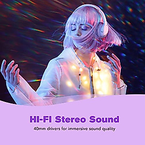 Kids Headphones Wired, Over-Ear Headphones for Kids Boys Teens Girls Adults, Volume Limiter 94dB & Adjustable Headband, Foldable Adjustable Headset for School Travel, 3.5mm Jack for iPad Tablet, Pink