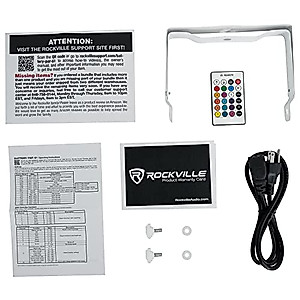 2) Rockville Battery PAR 61 White Rechargeable RGBWA+ DMX DJ Up-Lights+Remotes
